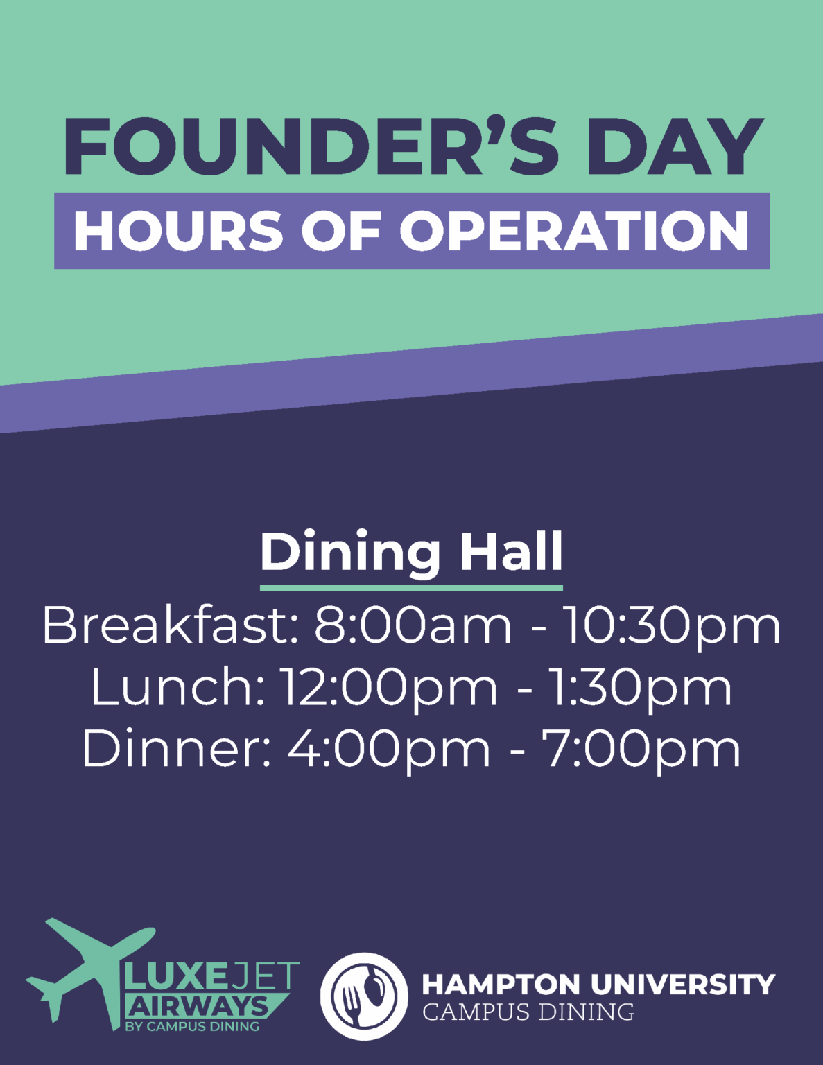 Dining Hall Founder's Day Hours of Operation - Pirate Press