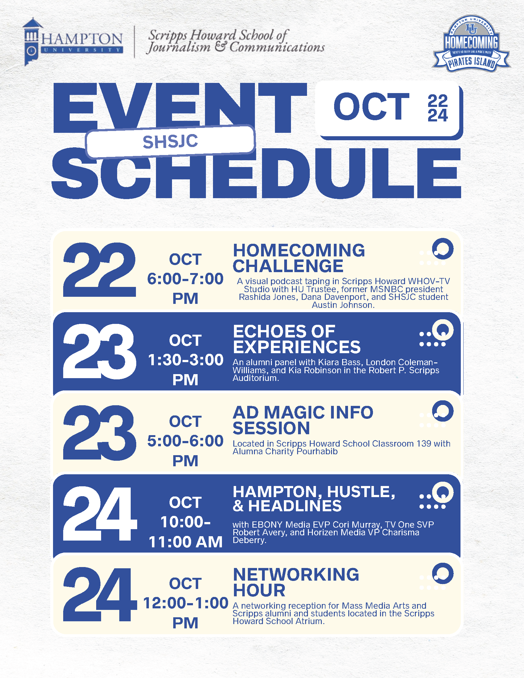 SHSJC Homecoming Event Schedule - Scripps Howard School of Journalism ...
